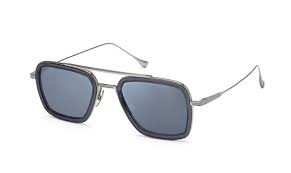 Dita Flight Luxury Aviator Sunglasses with Smoke Grey Crystal & Black – Chris Optics