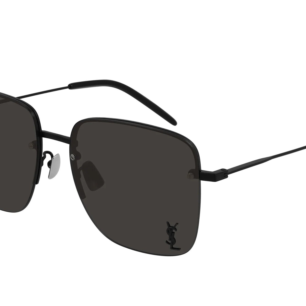 Saint Laurent Rimless Square Sunglasses – Black with Grey Lenses – Chris Optics