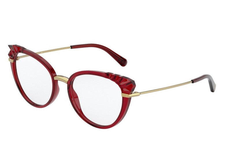 Dolce & Gabbana DG5051-550 51 Transparent Red Cat-Eye Eyeglasses – Chris Optics